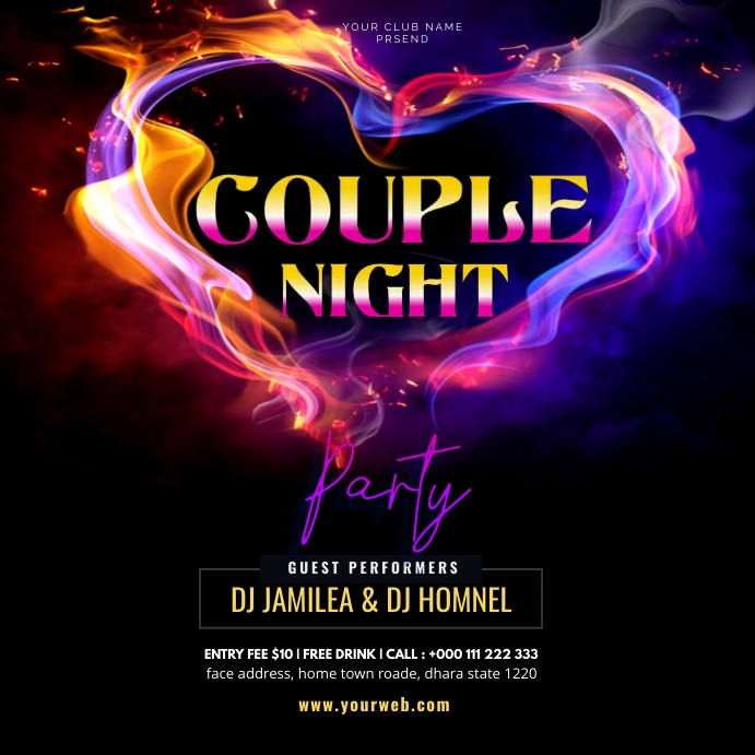 Couple Night Flyer Template | PosterMyWall