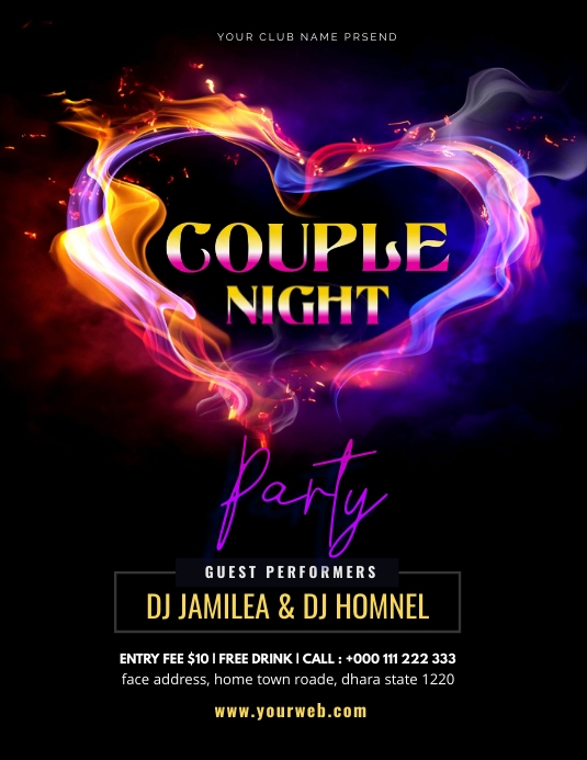 Couple Night Flyer Template | PosterMyWall