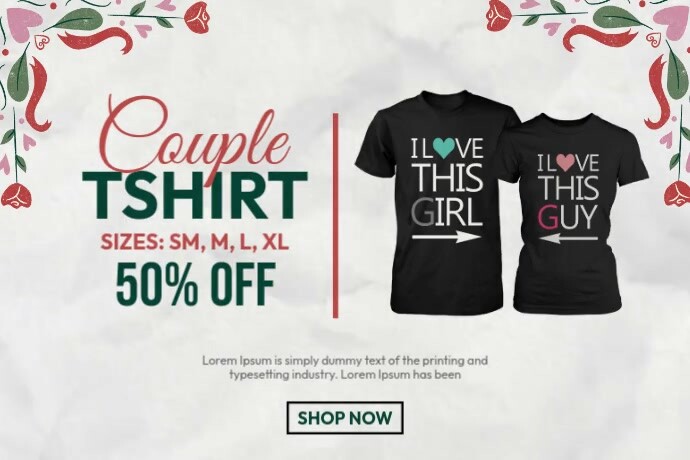 Couple Shirt Ads Template | PosterMyWall