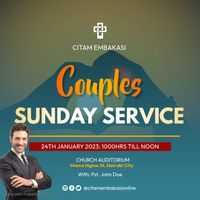 Couple Sunday Service Template | PosterMyWall