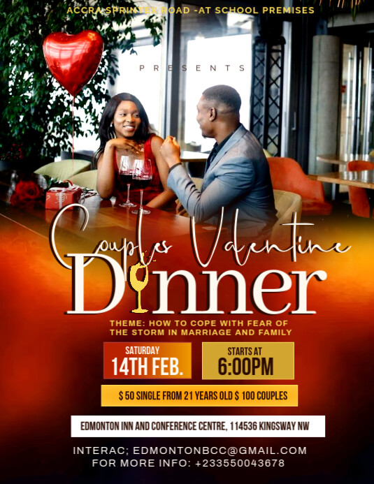 couple valentine dinner flyer templates | PosterMyWall