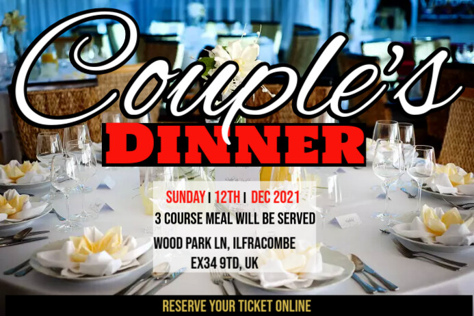 Couples' Dinner flyer Template | PosterMyWall