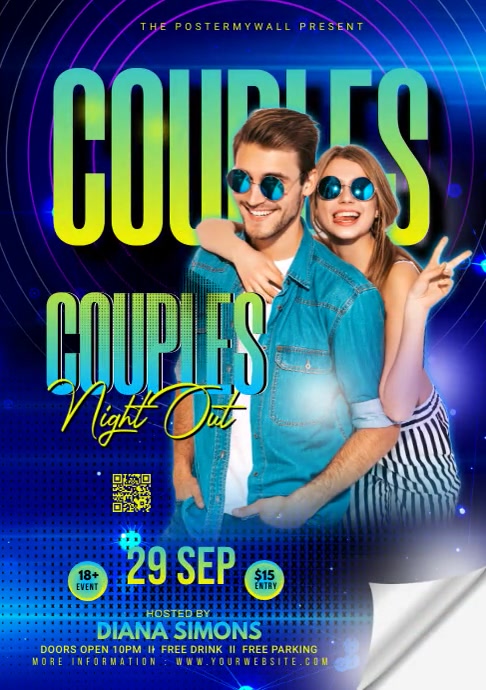 COUPLES NIGHT OUT (3) Template | PosterMyWall