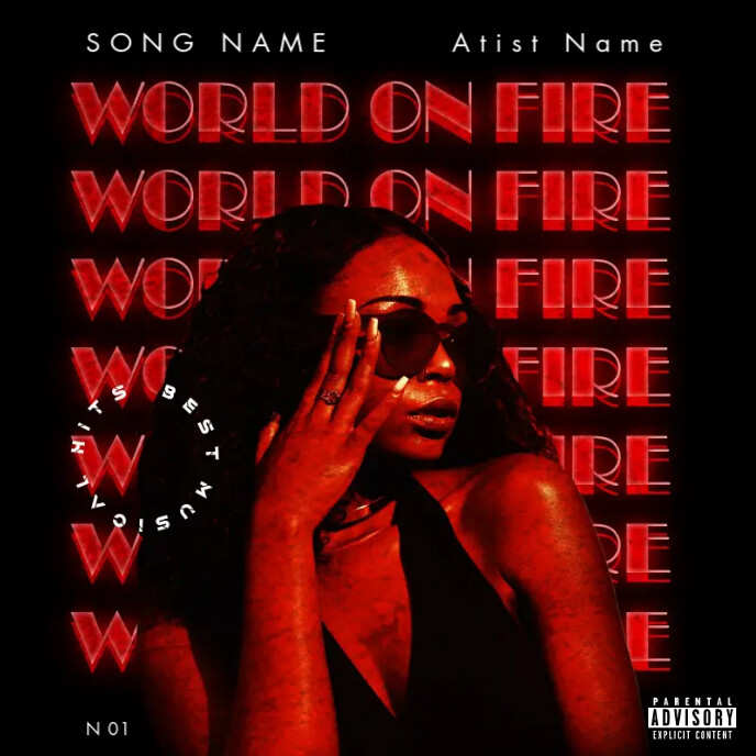 CoverArt Dark Red Template | PosterMyWall