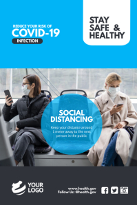 Covid-19 Awareness Social Distancing Poster Template | PosterMyWall