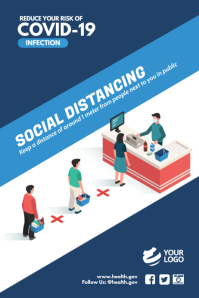 Covid-19 Awareness Social Distancing Poster Template | PosterMyWall