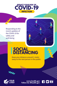 Covid-19 Awareness Social Distancing Poster Template | PosterMyWall