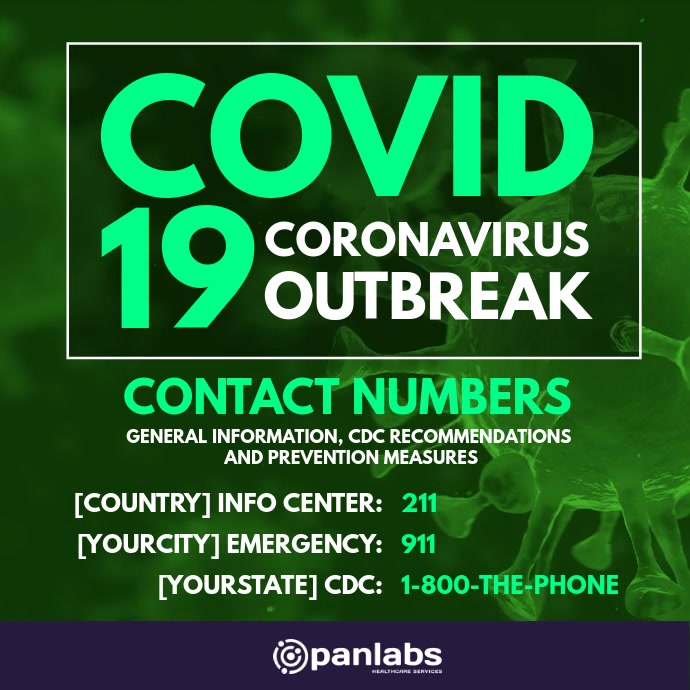covid 19 contact numbers prevention post Template | PosterMyWall