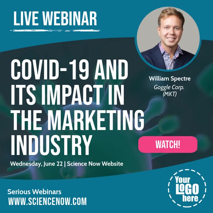 Covid 19 Coronavirus Live Webinar Online Post Template | PosterMyWall