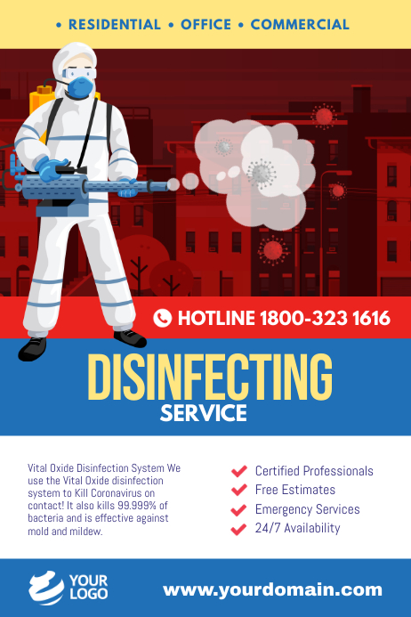 Covid-19 Disinfection Cleaning Service Template | PosterMyWall