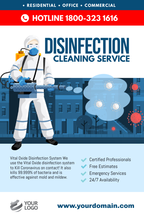 Covid-19 Disinfection Cleaning Service Template | PosterMyWall
