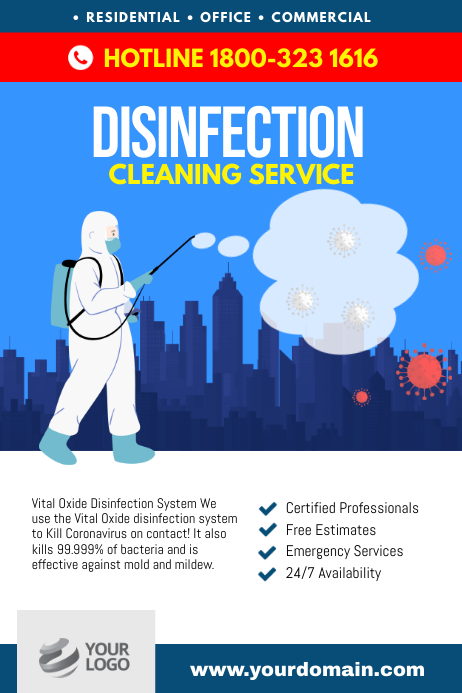 Covid-19 Disinfection Cleaning Service Template | PosterMyWall