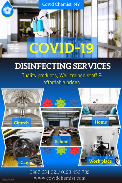 Covid 19 Disinfection services flyer Template | PosterMyWall