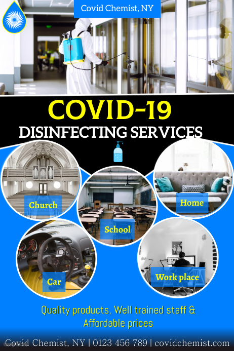 Covid 19 Disinfection services flyer Template | PosterMyWall