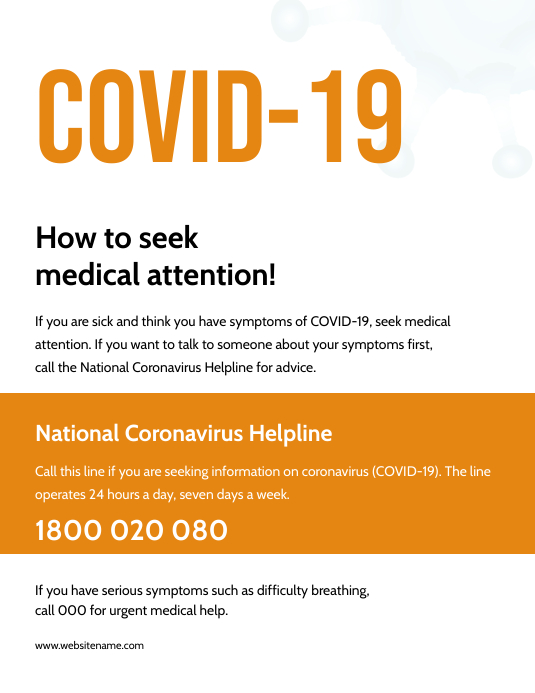 Copy of COVID-19 HELPLINE FLYER | PosterMyWall