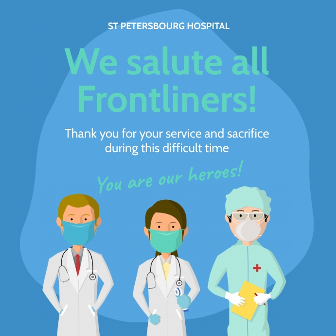 Covid-19 Illustrative Frontliners Instagram P Template | PosterMyWall