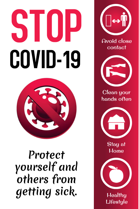 Stop Covid-19 Poster Stay Safe Save Lives Template | PosterMyWall
