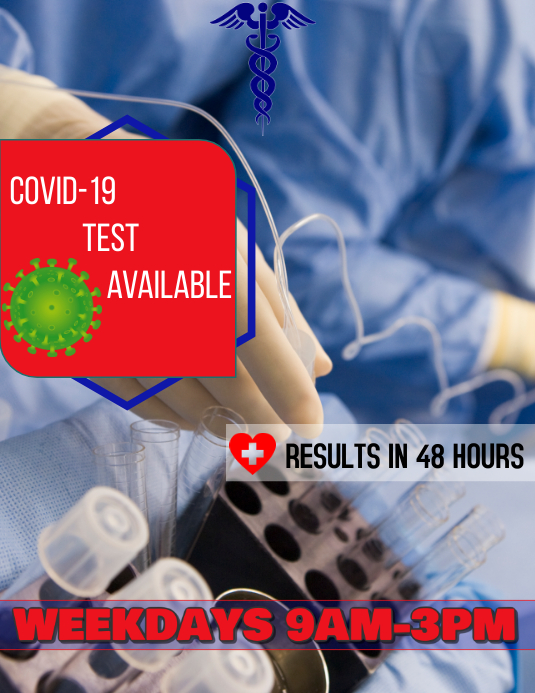 COVID 19 TEST Template | PosterMyWall