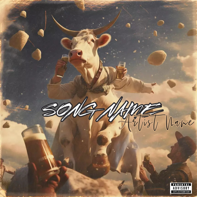 Cow Album Cover music art trap mixtape rap | PosterMyWall