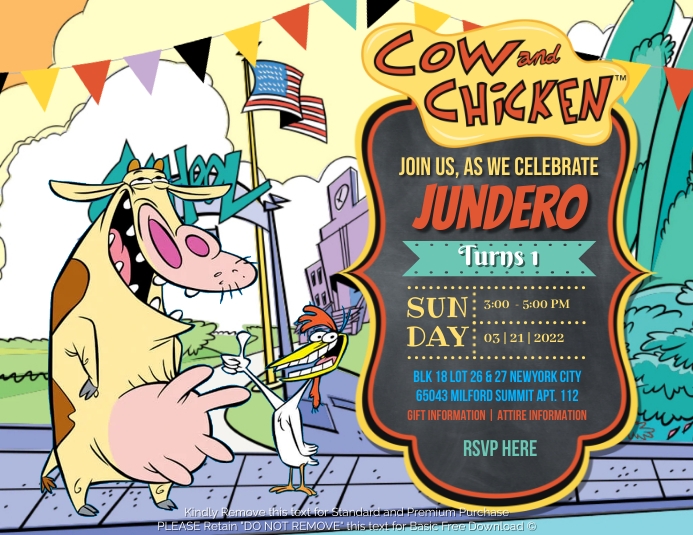 Cow and Chicken Template | PosterMyWall