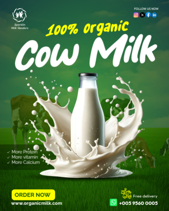 Cow milk pasteurized fresh organic whole raw dairy products business ...