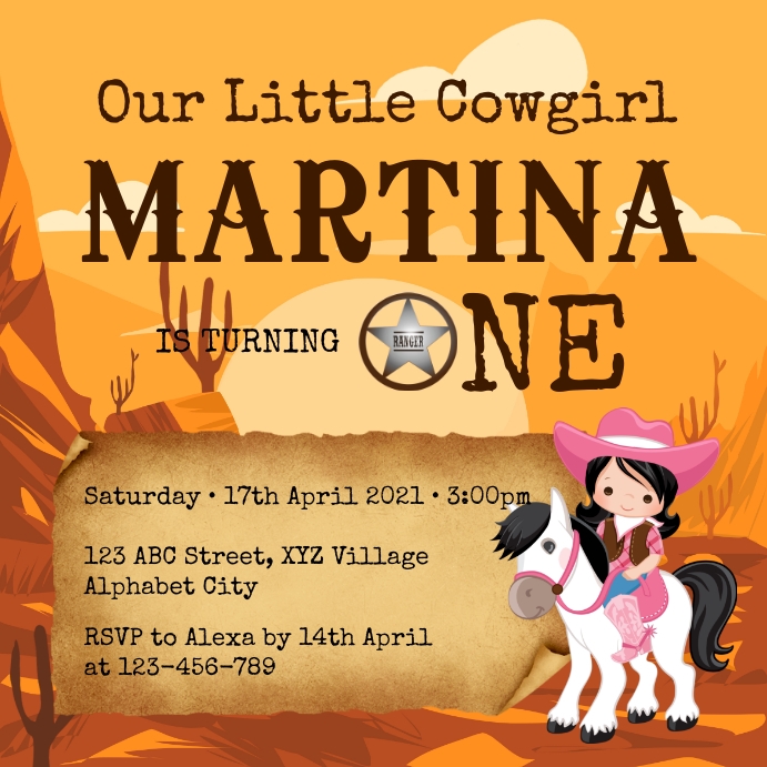 Cowboy Invitation Template | PosterMyWall