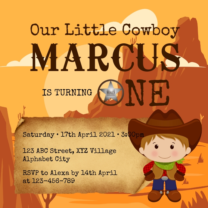 Cowboy Invitation Template | PosterMyWall