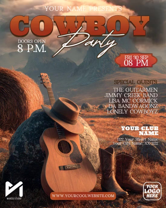 Cowboy Party Instagram Portrait | PosterMyWall