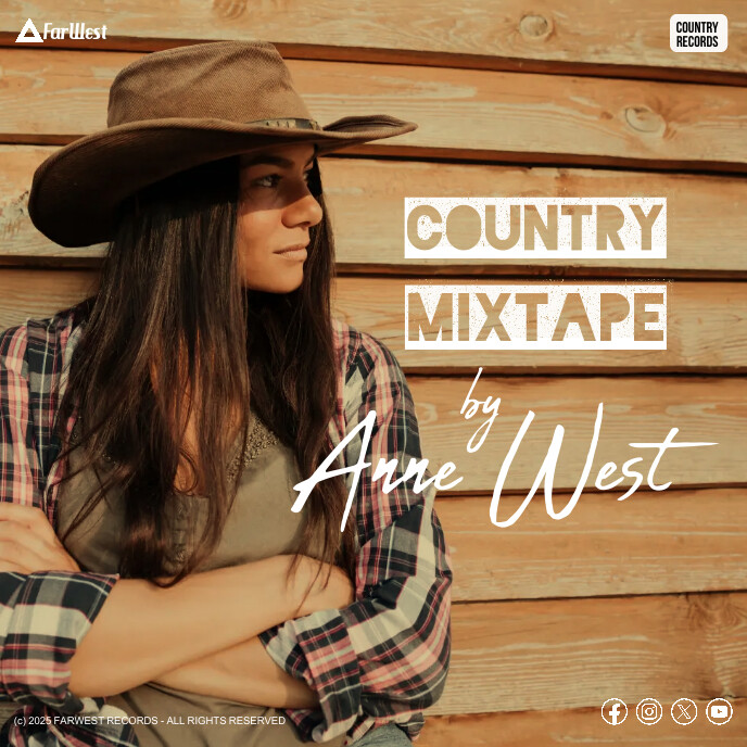 Cowgirl Country Mixtape album cover art Template | PosterMyWall