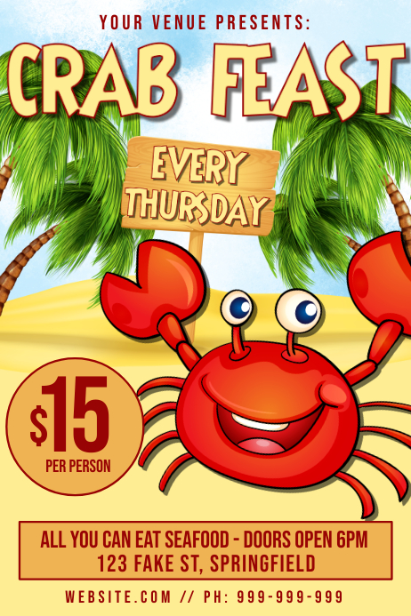 Crab Feast Poster Template | PosterMyWall