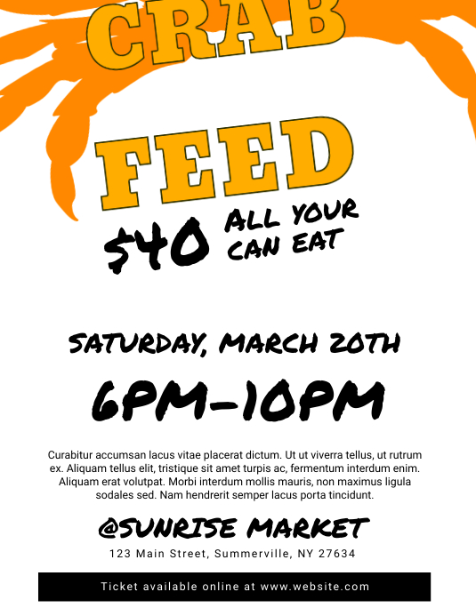 Crab Feed Flyer Template | PosterMyWall