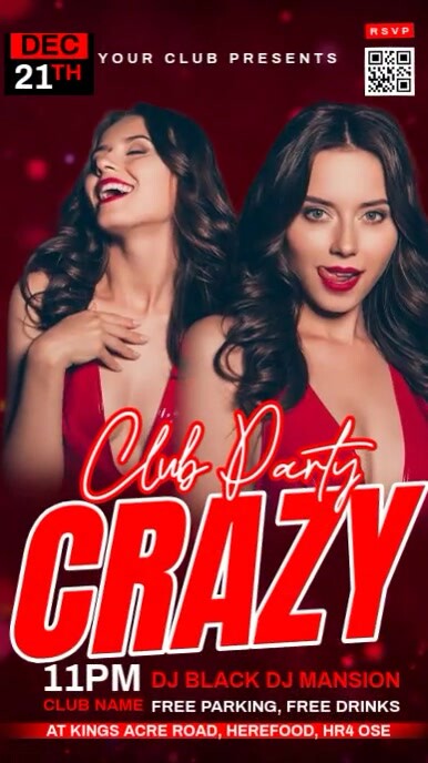 Crazy Club Party Template | PosterMyWall