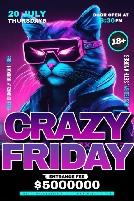 Crazy Friday Template | PosterMyWall