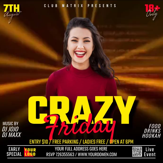 Crazy Friday Template | PosterMyWall