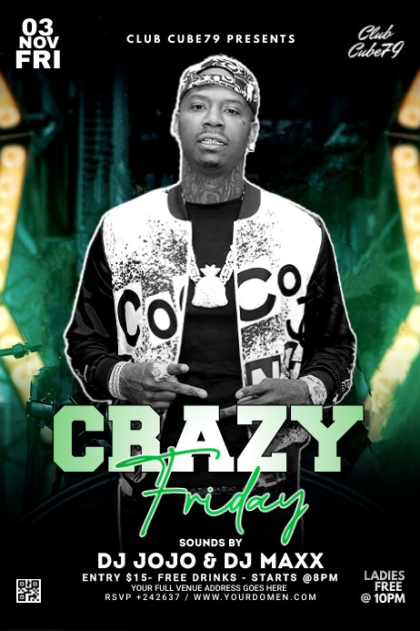 Plantilla de Crazy Friday | PosterMyWall
