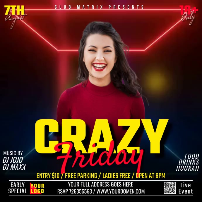 Crazy Friday Template | PosterMyWall