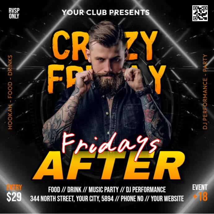 Crazy Friday Night Ads Template | PosterMyWall