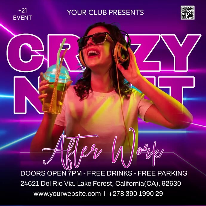 Crazy Friday Night Ads Template | PosterMyWall