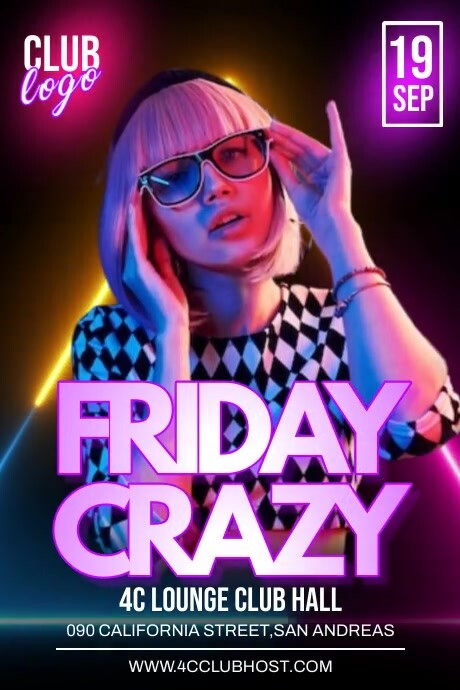 Crazy Friday Night Template | PosterMyWall