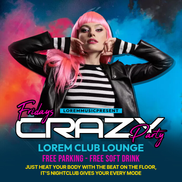 Crazy Friday Night Party Template | PosterMyWall