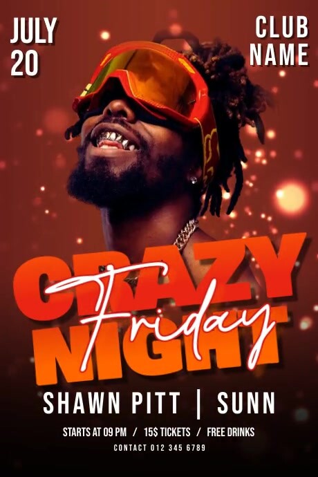 Plantilla de Crazy Friday Night Video | PosterMyWall