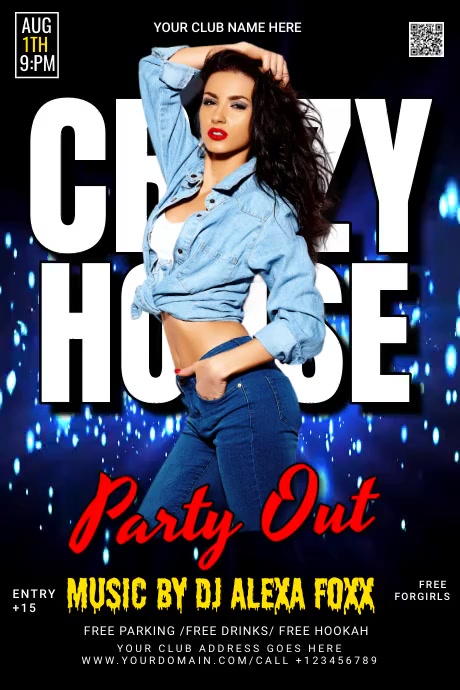 CRAZY HOUSE PARTY (3) Template | PosterMyWall