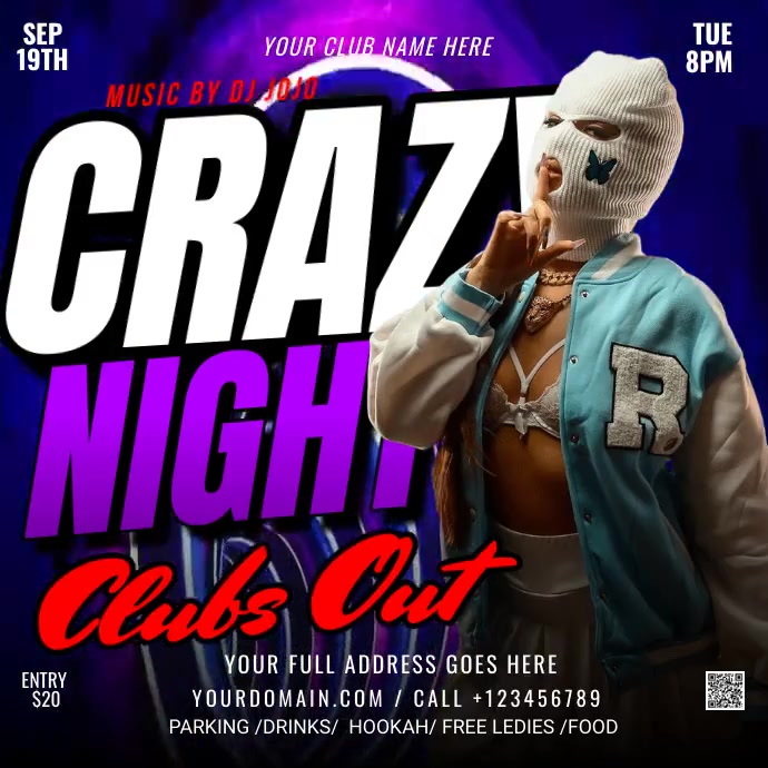 CRAZY NIGHT (4) Template | PosterMyWall