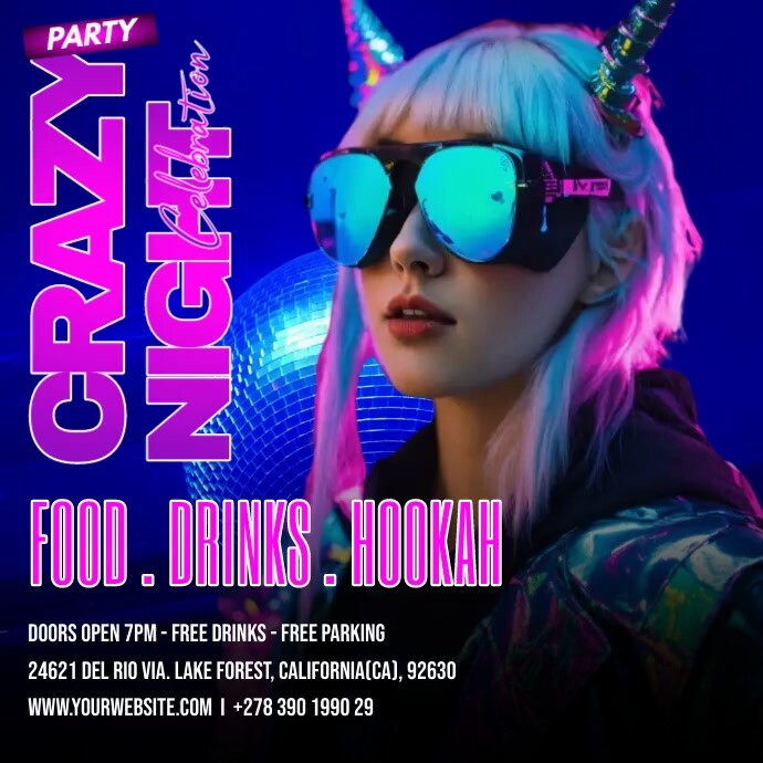 Crazy Night Celebration Template | PosterMyWall