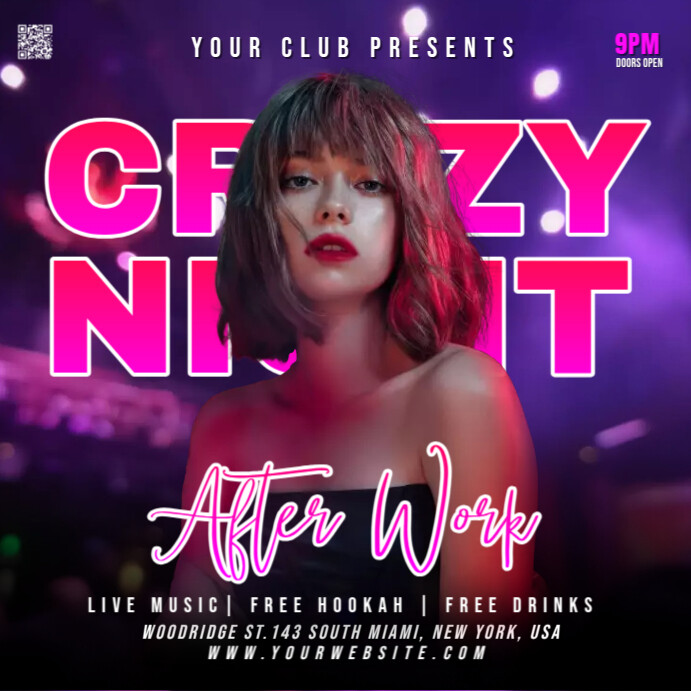 Crazy Night Club Ads Template | PosterMyWall