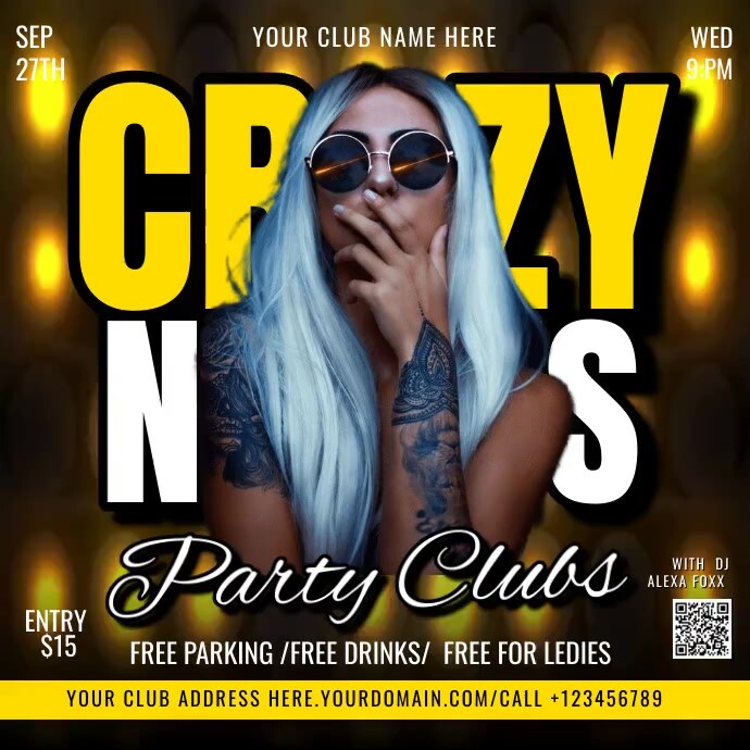 CRAZY NIGHT Template | PosterMyWall