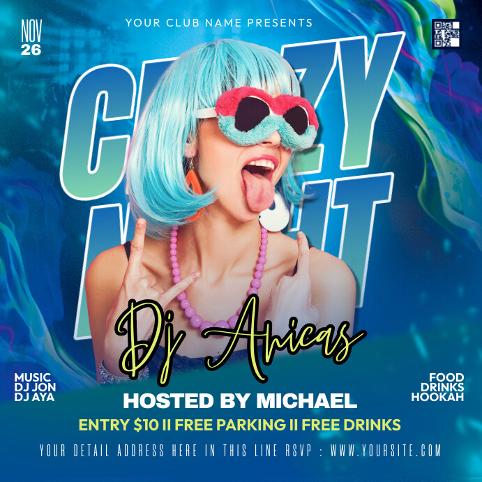 Crazy Night Event Template | PosterMyWall