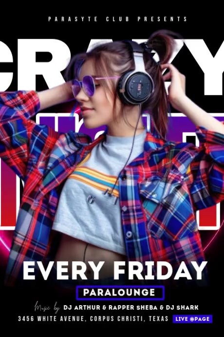 Crazy Night Friday Template | PosterMyWall