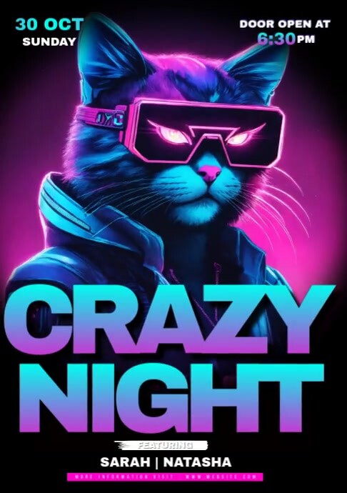 Plantilla de Crazy Night Party | PosterMyWall