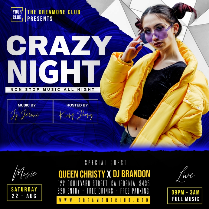 Crazy Night Party Template | PosterMyWall